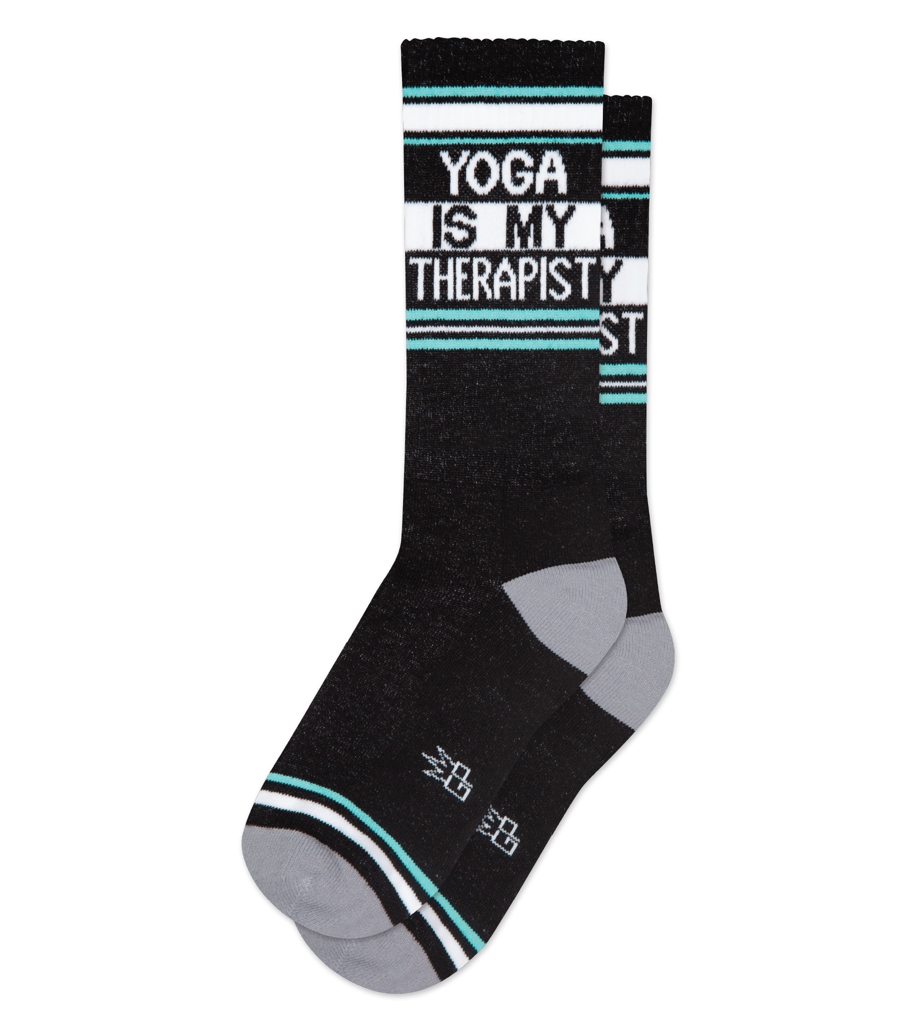 Gumball Poodle 'Yoga Is My Therapist' Novelty Socks - Black, Light Teal ...